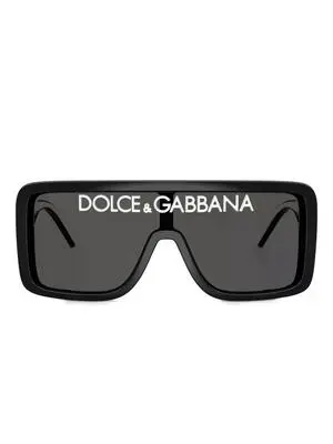Dolce & Gabbana Logo-detail Square-frame Sunglasses - Black