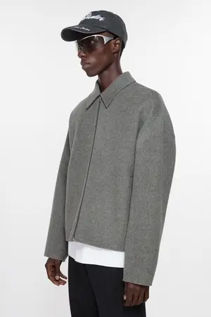 Acne Studios Wool Zip-up Jacket - Grey Melange