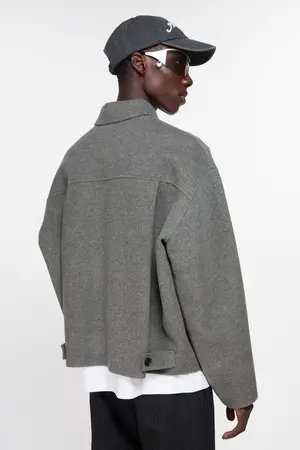 Acne Studios Wool Zip-up Jacket - Grey Melange