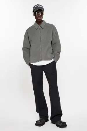Acne Studios Wool Zip-up Jacket - Grey Melange