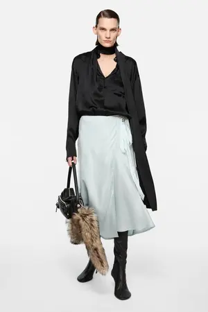 Acne Studios Silk Wrap Midi Skirt