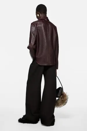 Acne Studios Embossed Leather Shirt Jacket