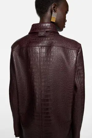 Acne Studios Embossed Leather Shirt Jacket