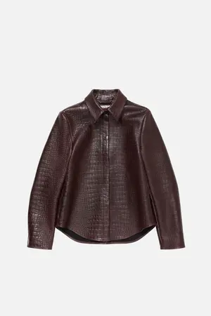 Acne Studios Embossed Leather Shirt Jacket