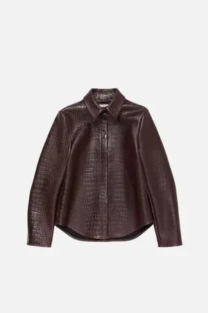 Acne Studios Embossed Leather Shirt Jacket