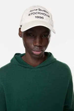 Acne Studios Logo Baseball Cap - Dusty White