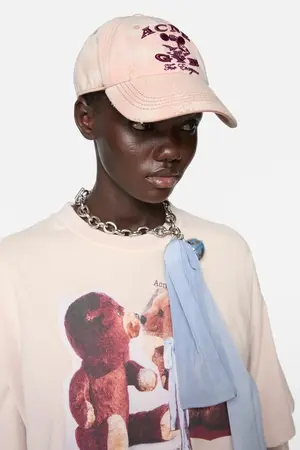 Acne Studios Logo Embroidered Baseball Cap - Pink