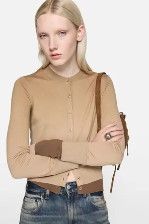 Acne Studios Layered Silk Blend Cardigan