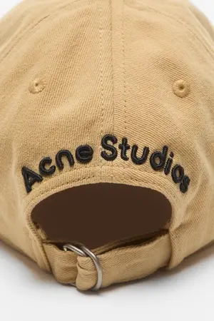 Acne Studios Twill Baseball Cap With Logo - Sand Beige