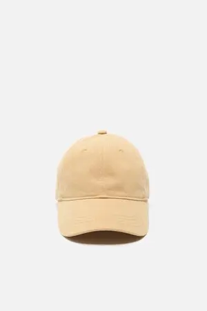 Acne Studios Twill Baseball Cap With Logo - Sand Beige