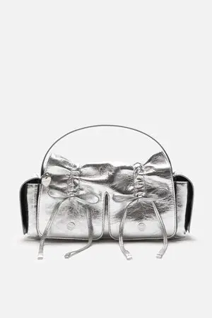 Acne Studios Multipocket Metallic Leather Shoulder Bag