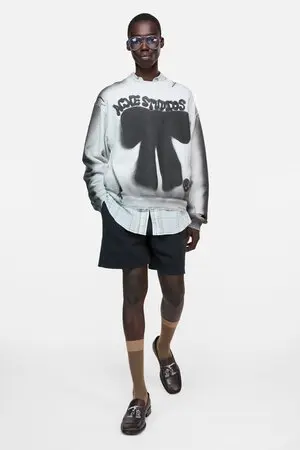 Acne Studios Fleece Shorts With Face Logo