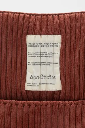 Acne Studios Ribbed Cotton-blend Beanie - Terracotta Red