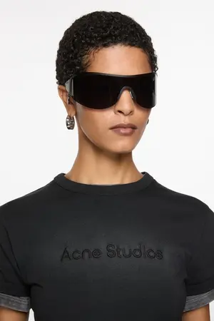 Acne Studios Crystal Hoop Earrings - Silver