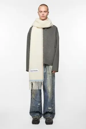 Acne Studios Wool Fringe Scarf - White