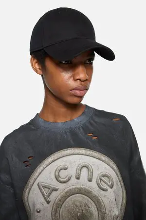 Acne Studios Twill Logo Cap - Black