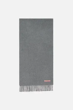 Acne Studios Fringe Wool Scarf – Narrow - Grey Melange
