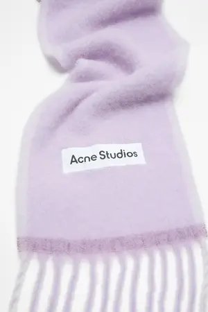 Acne Studios Lilac/white Wool Fringe Scarf Lilac,white