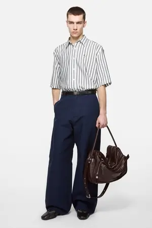 Acne Studios Black/white Stripe Button-up Shirt - Black,white