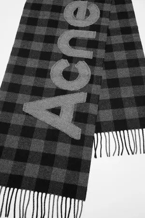 Acne Studios Check Logo Scarf