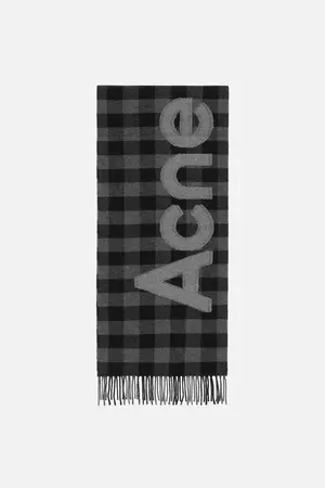 Acne Studios Check Logo Scarf
