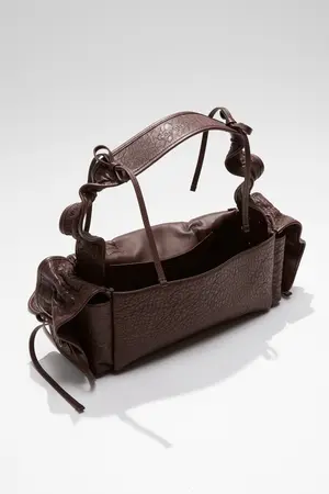 Acne Studios Multipocket Grained Leather Shoulder Bag - Chocolate Brown