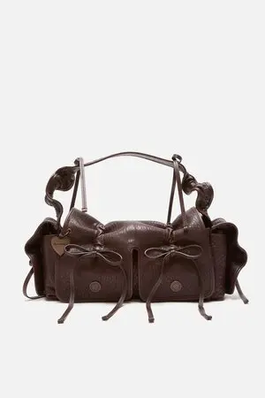 Acne Studios Multipocket Grained Leather Shoulder Bag - Chocolate Brown
