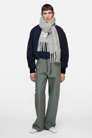 Acne Studios Bicolour Alpaca Scarf Grey,light Grey