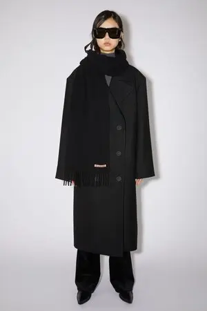 Acne Studios Fringe Wool Scarf Skinny - Black