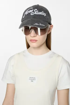 Acne Studios Logo Baseball Cap - Black