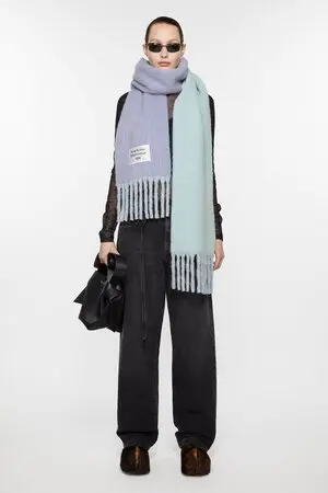 Acne Studios Bicolour Alpaca Scarf - Blue,light Blue