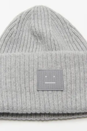 Acne Studios Pansy Face Beanie - Light Grey Melange