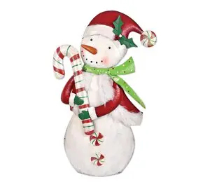 SUNSET VISTA DESIGNS Minty' The Candy Snowman Sculpture
