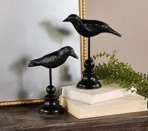 COZY COTTAGE BY LIZ MARIE As Is Set Of 2 Crow Table Decor - One-color