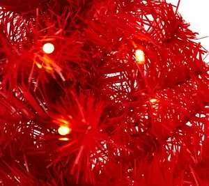 NEARLY NATURAL 2' Red Artificial Tree With 35 L Ed Lights