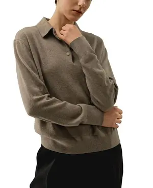 Lilysilk Baby Cashmere Long-sleeve Polo Shirt - Dolma