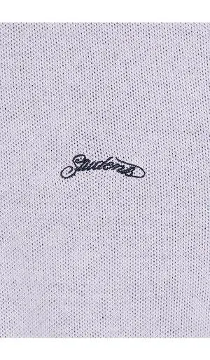 STUDENTS GOLF Gibson Fleece Long Sleeve Polo In Light Grey