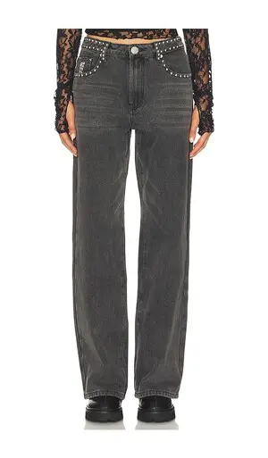 ONETEASPOON Jackson Mid Waist Wide Leg Jeans - Black