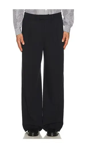 KROST Eco Wool Pleated Trouser - Dark Navy