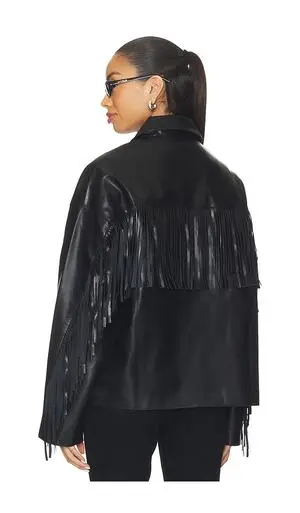 MORE TO COME Mia Faux Leather Jacket - Black