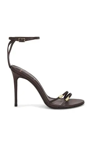 Black Suede Studio Almond Toe Sandals For Women