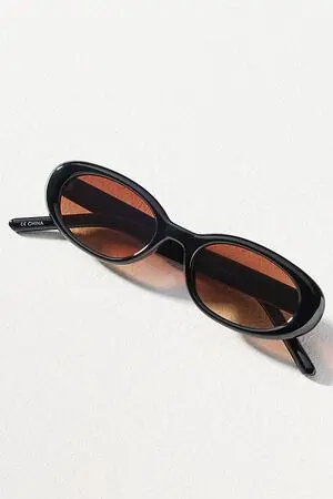 EYEKING Slim Oval Sunglasses - Black