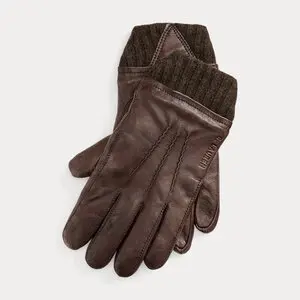 Ralph Lauren Insulated Burnished Sheepskin Gloves - Patina Brown