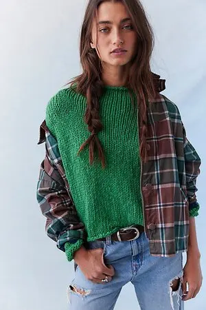 Free People Opal Rollneck Knit Sweater - Green Ivy