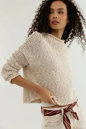 Free People Opal Rollneck Knit Sweater Tea
