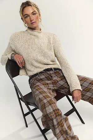 Free People Opal Rollneck Knit Sweater - Tea