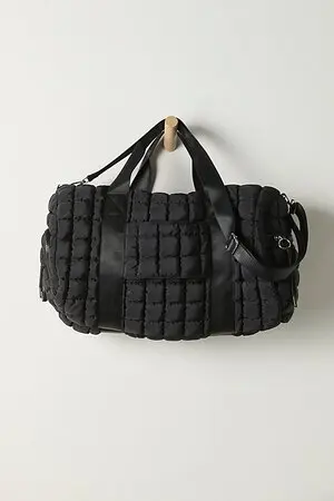 Free People Quilted Duffle Bag - Black