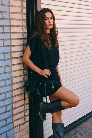 Free People Amara Mini Sweater Dress - Black