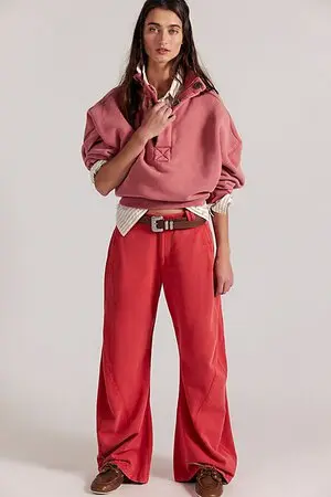 Free People Spotlight Washed Chino Trousers - Red Clay