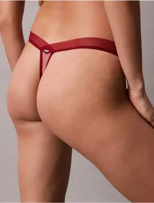 Calvin Klein Floral Lace Thong - Fall Berry